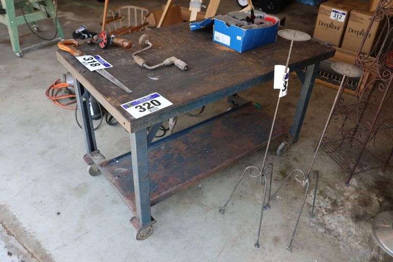 28" X 48" ROLLING WORK TABLE - Shackelton Auctions Inc.