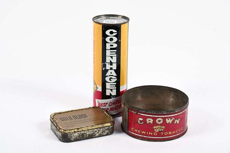 CROWN, GOLD BLOCK AND COPENHAGEN TOBACCO TINS - Shackelton Auctions Inc.