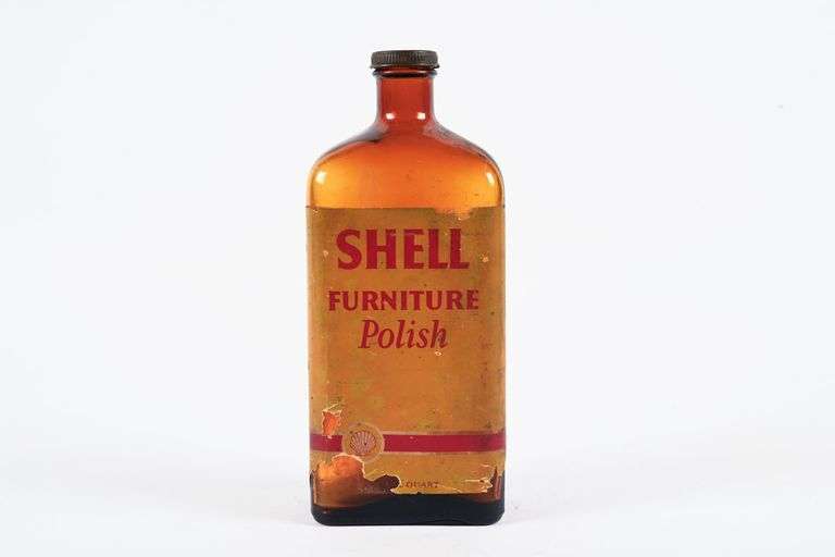 SHELL FURNITURE POLISH PAPER LABEL QT GLASS BOTTLE - Shackelton ...