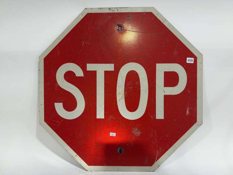 STOP SIGN - 24"X24" - Shackelton Auctions Inc.