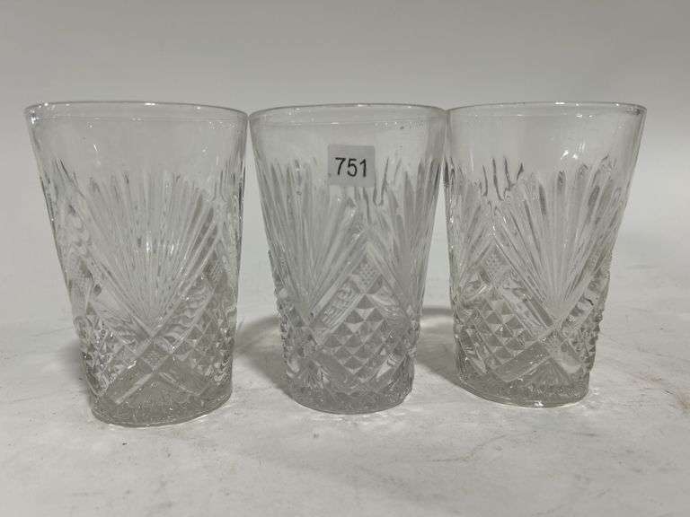 THREE PRESSED GLASS CUPS - Shackelton Auctions Inc.