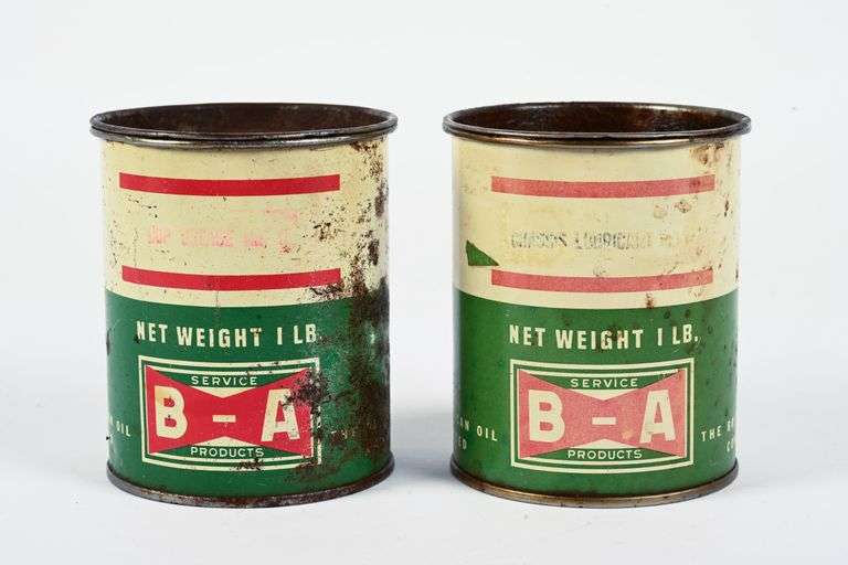TWO B-A GREASE POUND CANS - Shackelton Auctions Inc.