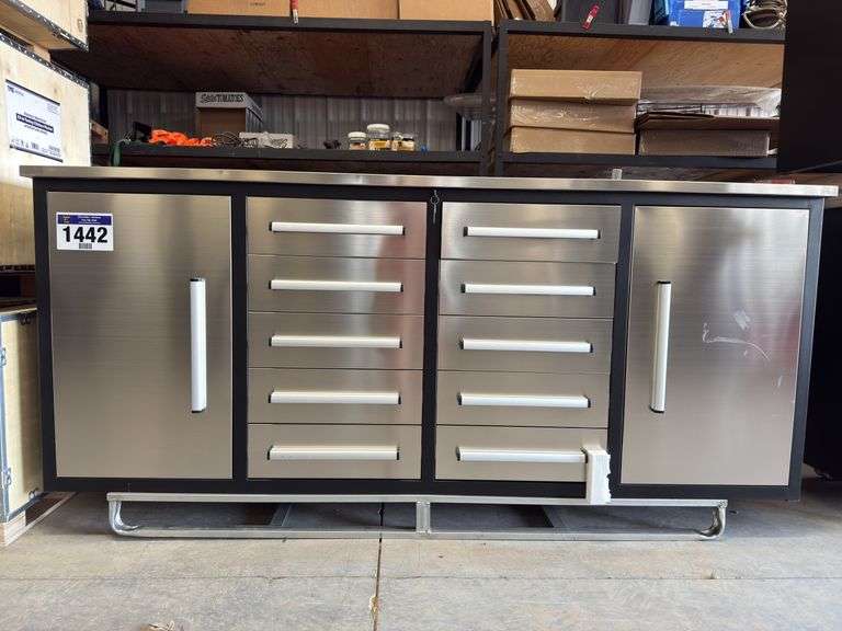 STEELMAN 7' STAINLESS STEEL GARAGE CABINET WORKBENCH - Shackelton ...