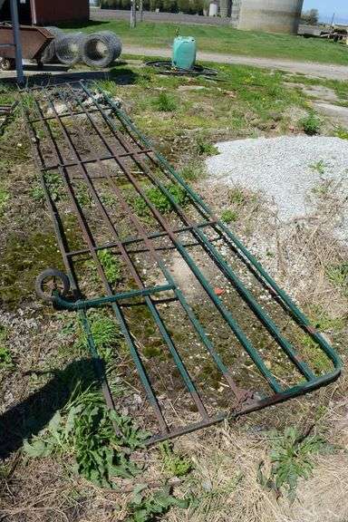 20ft Steel Livestock Gate with Support Wheel - Shackelton Auctions Inc.