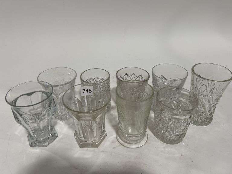 GROUP OF PRESSED GLASS CUPS - Shackelton Auctions Inc.