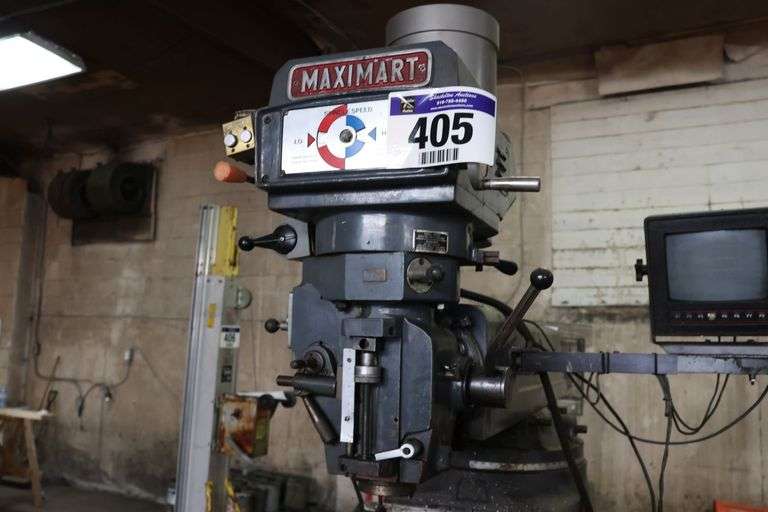 MAXIMART 4VS-S MILLING MACHINE WITH ANILAM DRO DIGITAL READOUT ...