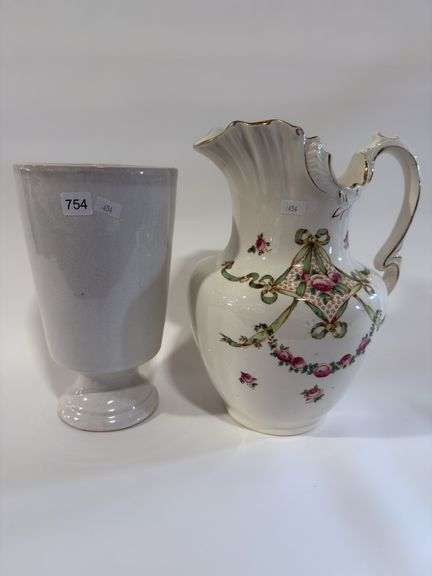 DEVON-WARE PITCHER AND CERAMIC VASE - Shackelton Auctions Inc.