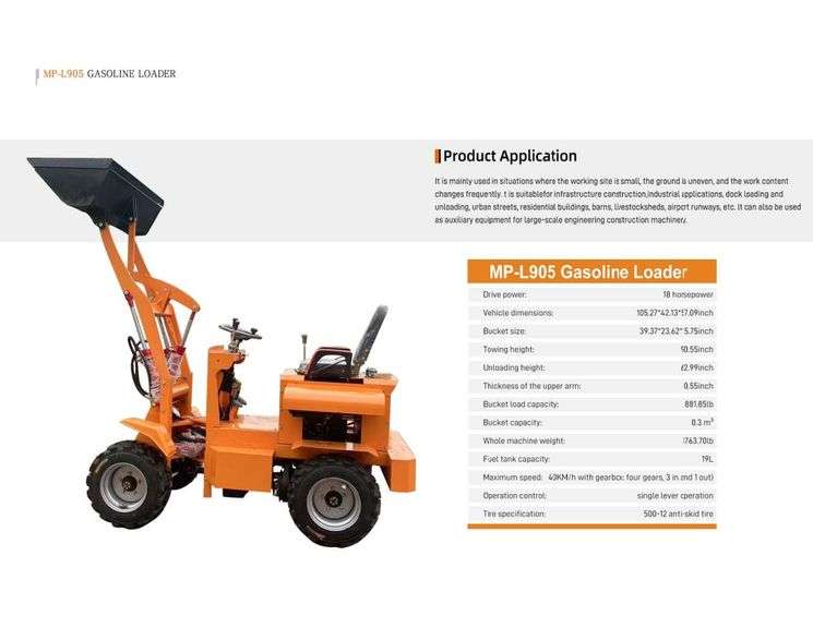 MACH PRO MP-L905 GASOLINE LOADER - Shackelton Auctions Inc.