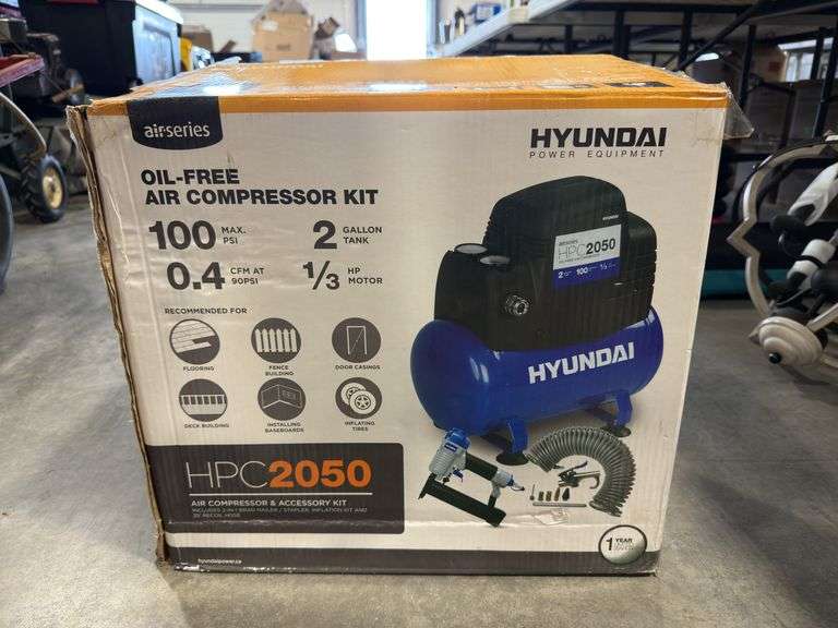 AIR SERIES HYUNDAI HPC 2050 AIR COMPRESSOR - Shackelton Auctions Inc.