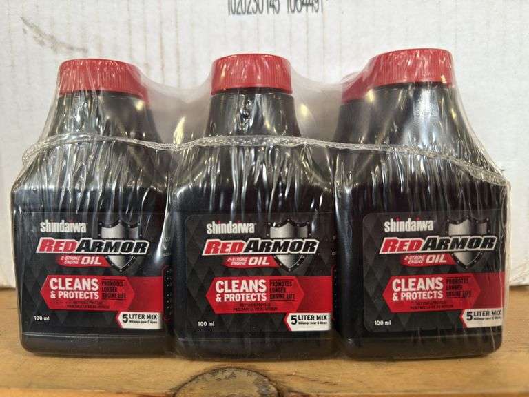 48 - 100ML RED ARMOUR 2 STROKE OIL - Shackelton Auctions Inc.