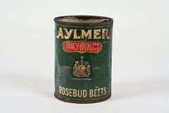 AYLMER ROSEBUD BEETS PAPER LABEL POUND CAN - Shackelton Auctions Inc.