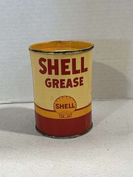 SHELL PRESSURE GUN GREASE POUND CAN - FULL - Shackelton Auctions Inc.