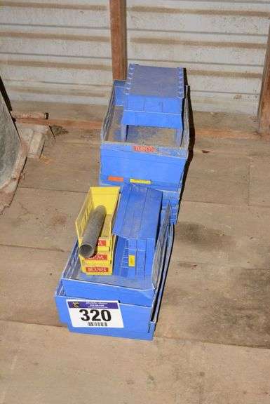 Blue Plastic Hardware Trays and Stacking Bins - Shackelton Auctions Inc.