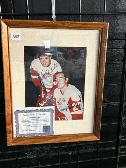 FRAMED SIGNED PETER AND FRANK MAHOVLICH DETROIT RED WINGS PHOTO PRINT ...