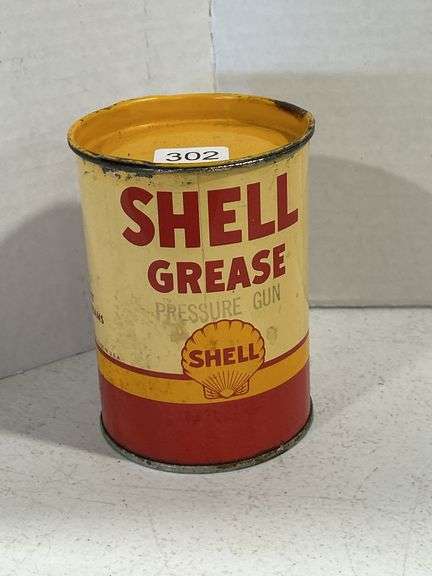 SHELL PRESSURE GUN GREASE POUND CAN - FULL - Shackelton Auctions Inc.