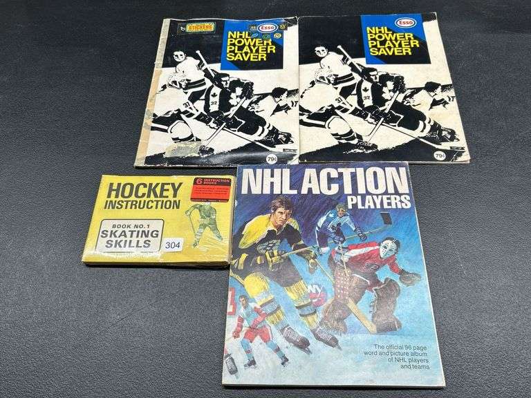 VINTAGE HOCKEY INSTRUCTION BOOKS, THREE NHL STICKER BOOKS - Shackelton ...