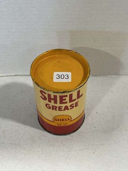 SHELL PRESSURE GUN GREASE POUND CAN - FULL - Shackelton Auctions Inc.