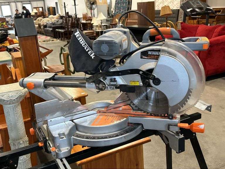 TERRATEK 12" SLIDING COMPOUND MITRE SAW WITH STAND - Shackelton ...