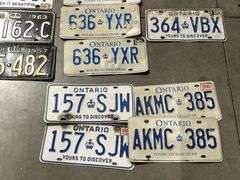 LOT OF ONTARIO LICENCE PLATES - Shackelton Auctions Inc.