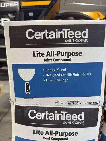 13 BOXES OF CERTAINTEED LITE ALL PURPOSE JOINT COMPOUND - Shackelton ...