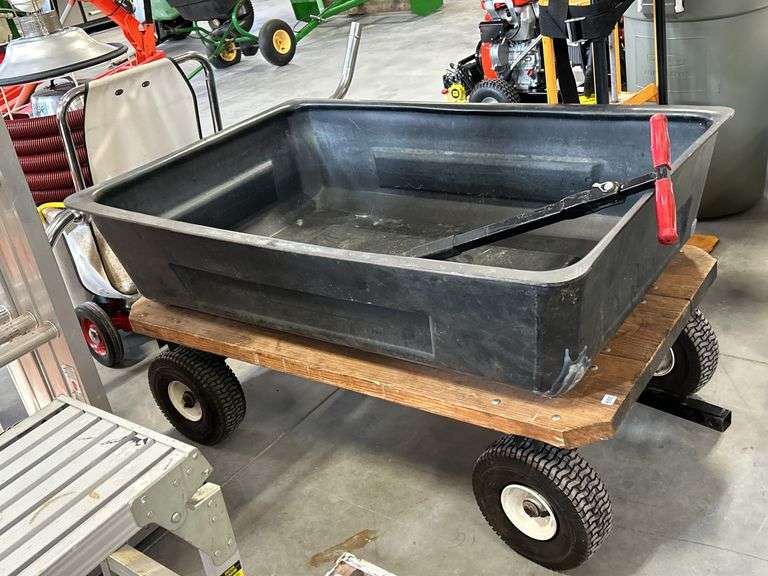 HOMEMADE CART WITH REMOVABLE TUB 33"X48" - Shackelton Auctions Inc.