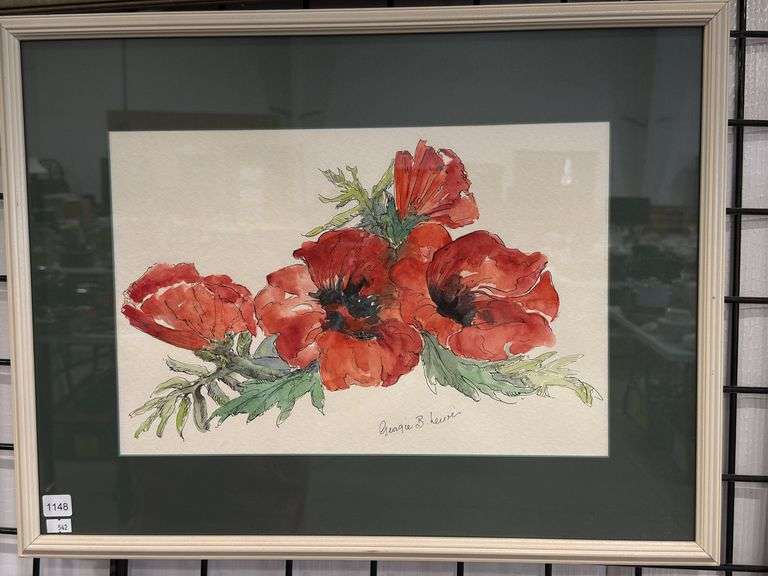 FRAMED & SIGNED GEORGIE B. LEWIS WATER COLOUR - 24" X 18" - Shackelton ...