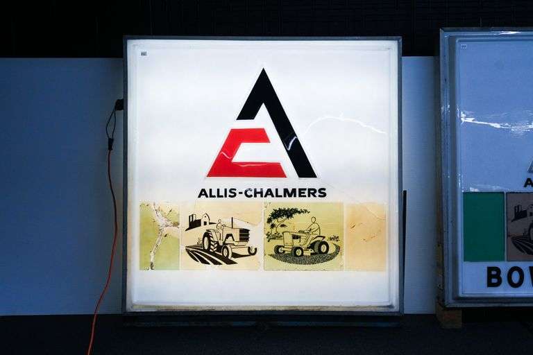 1970'S ALLIS-CHALMERS DOUBLE SIDED LIGHTED DEALER SIGN - Shackelton ...
