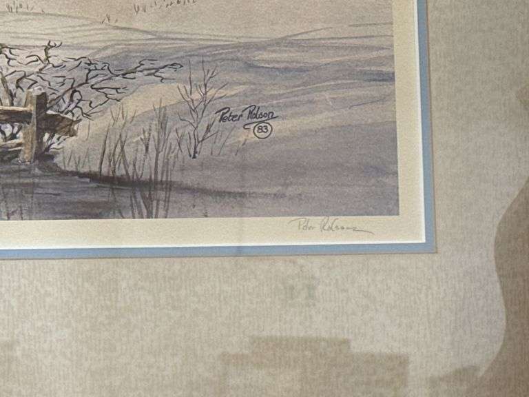 FRAMED, NUMBERED & SIGNED PETER ROBSON "AWAITING SPRING" PRINT - 34" X ...