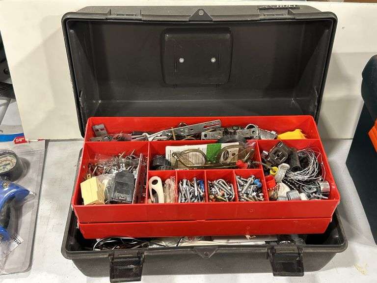 HOLT PLASTIC TOOL BOX WITH ELECTRICAL CONTENTS - Shackelton Auctions Inc.