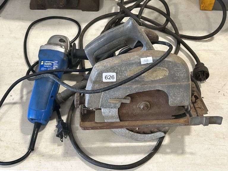 POWER FIST 4" MINI ANGLE GRINDER AND CIRCULAR SAW - Shackelton Auctions ...