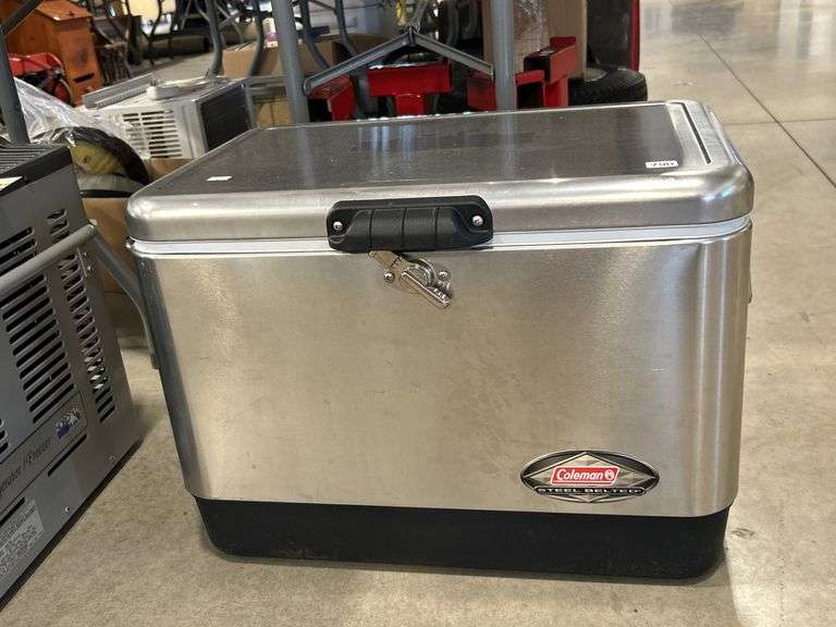 COLEMAN STAINLESS STEEL COOLER - Shackelton Auctions Inc.