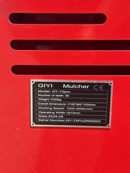 2025 UNUSED GIYI GY-72PRO SKID STEER LOADER MULCHERS - Shackelton ...