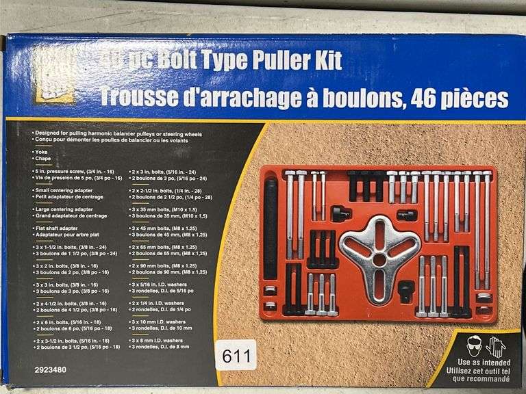 POWER FIST 46 PIECE BOLT TYPE PULLER KIT - Shackelton Auctions Inc.