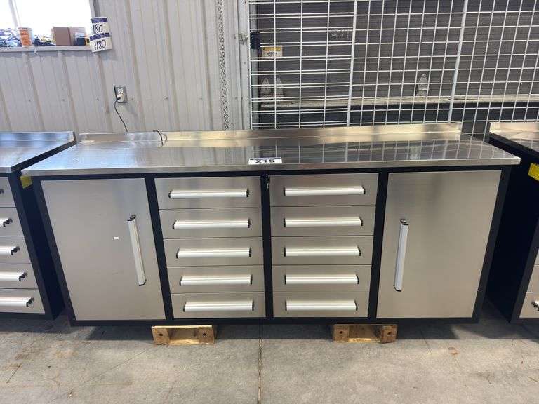 STEELMAN 7' STAINLESS STEEL GARAGE CABINET WORKBENCH - Shackelton ...