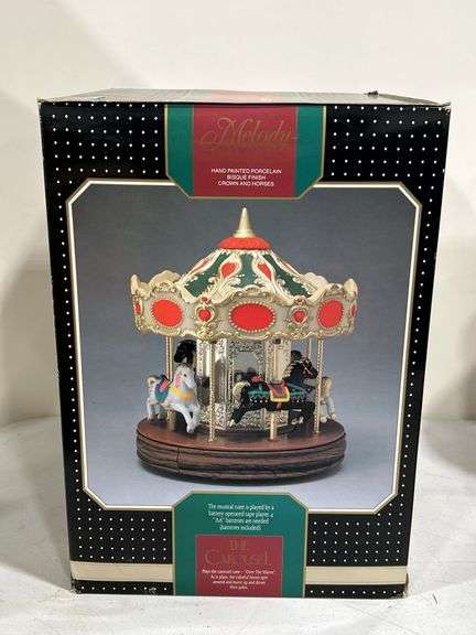 MELODY IN MOTION HAND PAINTED MUSICAL CAROUSEL - Shackelton Auctions Inc.