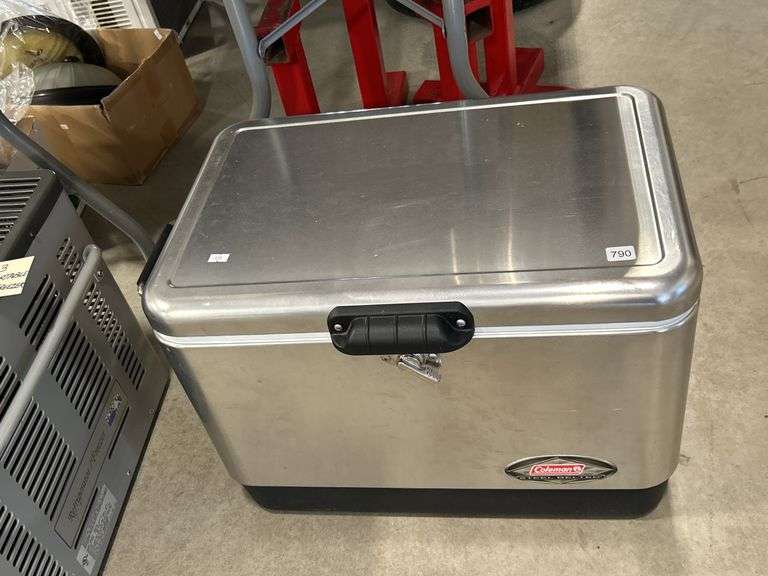 COLEMAN STAINLESS STEEL COOLER - Shackelton Auctions Inc.