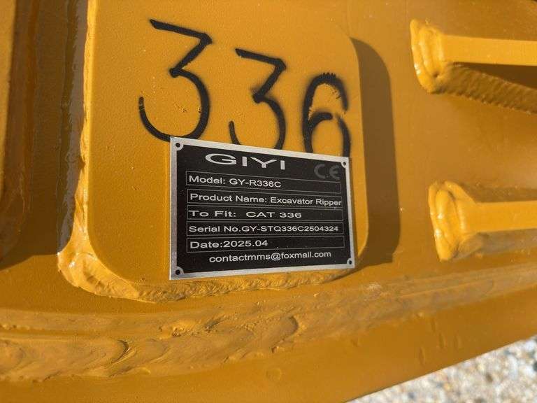 2025 UNUSED GIYI GY-R336 EXCAVATOR RIPPER - Shackelton Auctions Inc.