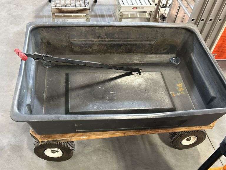 HOMEMADE CART WITH REMOVABLE TUB 33"X48" - Shackelton Auctions Inc.