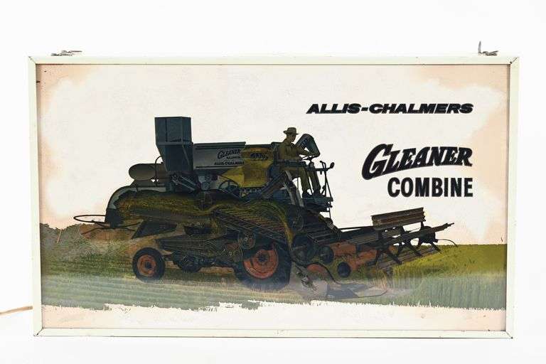 1960'S ALLIS-CHALMERS GLEANER COMBINE LIGHTED ANIMATED SIGN ...