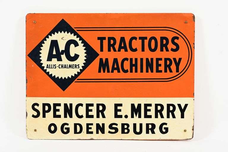 1940'S ALLIS-CHALMERS TRACTORS MACHINERY SST SIGN - Shackelton Auctions ...