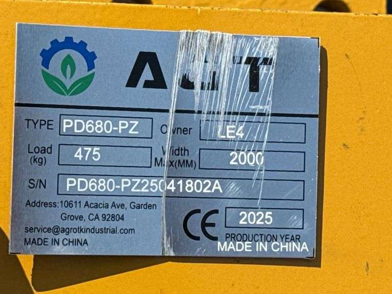 2025 UNUSED AGT PD680-PZ SKID STEER BREAKER - Shackelton Auctions Inc.
