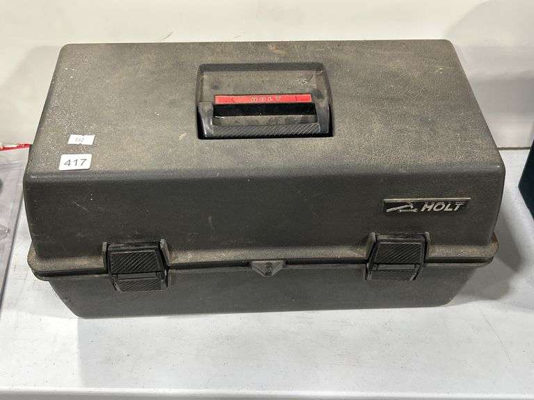HOLT PLASTIC TOOL BOX WITH ELECTRICAL CONTENTS - Shackelton Auctions Inc.