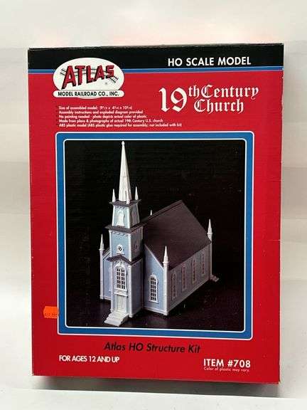 ATLAS HO SCALE 19TH CENTURY CHURCH STRUCTURE KIT - Shackelton Auctions Inc.