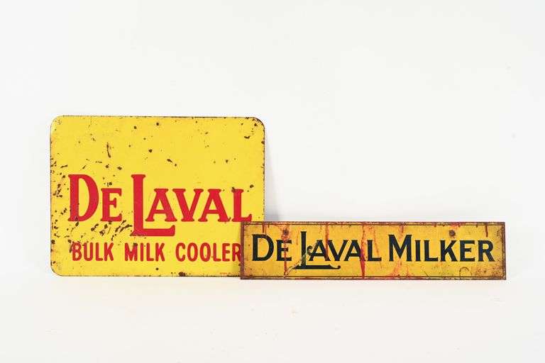 DE LAVAL BULK MILK COOLER SST SIGN AND DE LAVAL MILKER S/S METAL SIGN ...
