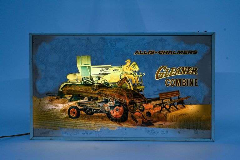 1960'S ALLIS-CHALMERS GLEANER COMBINE LIGHTED ANIMATED SIGN ...