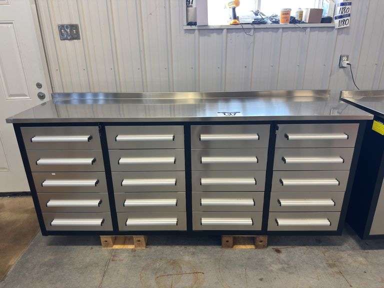 STEELMAN 7' STAINLESS STEEL GARAGE CABINET WORKBENCH - Shackelton ...