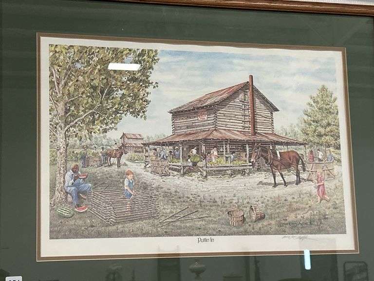 FRAMED AND SIGNED DONA AND JERRY LOCKLAIR PRINT - 30"X22" - Shackelton ...