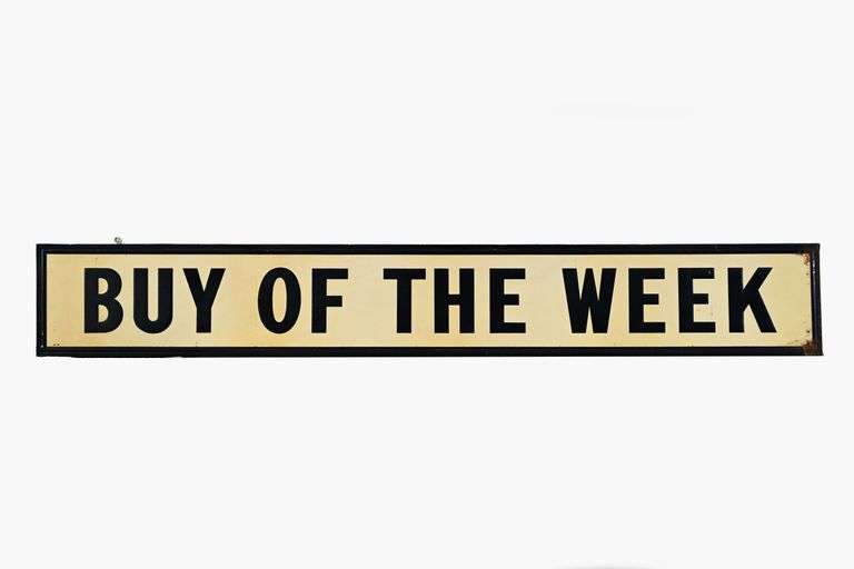 ALLIS-CHALMERS "BUY OF THE WEEK" EMBOSSED SST DEALER SIGN - Shackelton ...