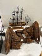 WALL SHELVES AND MODEL TALL SHIP - Shackelton Auctions Inc.