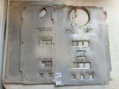 THREE ALUMINUM GAS PUMP FACE PLATES - Shackelton Auctions Inc.